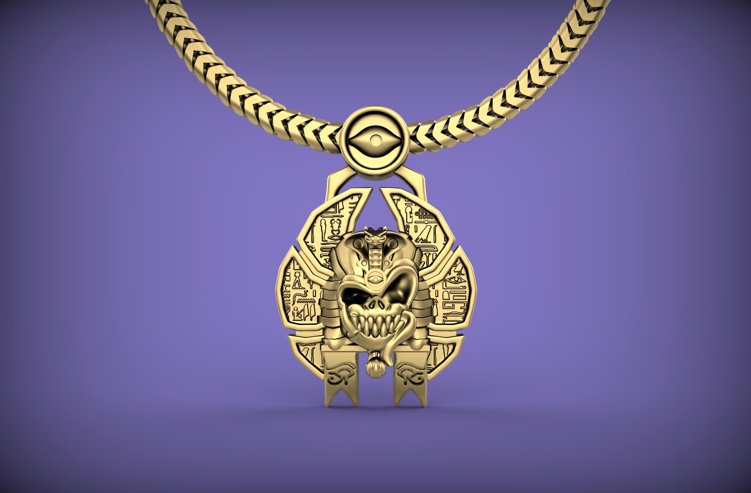 "Nephthys" Undead Egyptian Pharoah Pendant with Chain - Sterling Silve ...